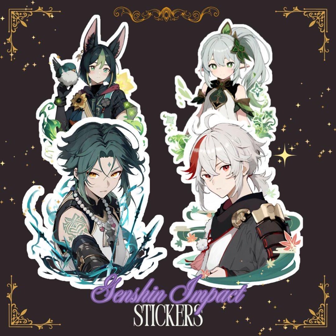 Genshin Impact Stickers, Kazuha, Xiao, Nahida, Tighnari, Art, Game ...