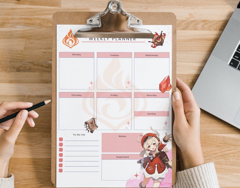 Editable/printable Genshin Impact Weekly Planner, Get Organized ...