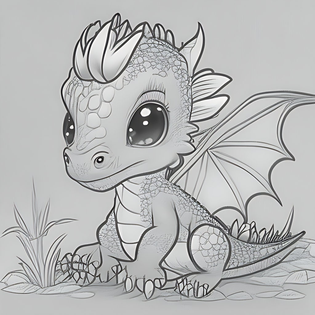 BABY Dragon Coloring Sheets :) - Etsy