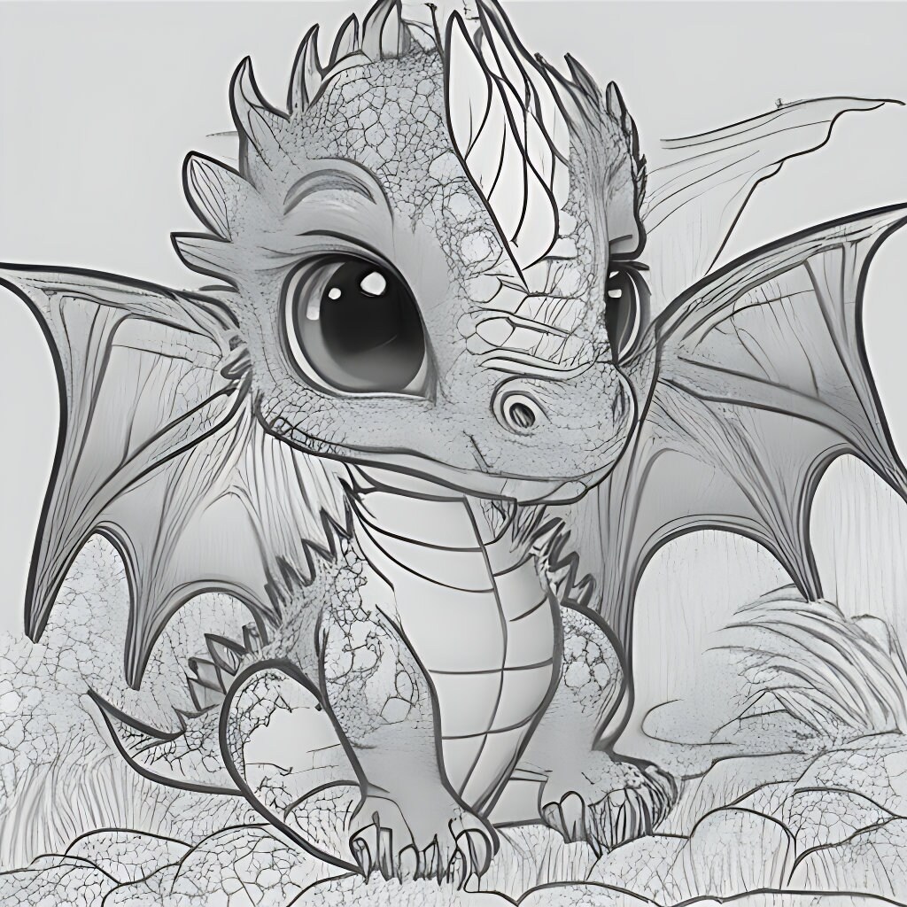 BABY Dragon Coloring Sheets :) - Etsy
