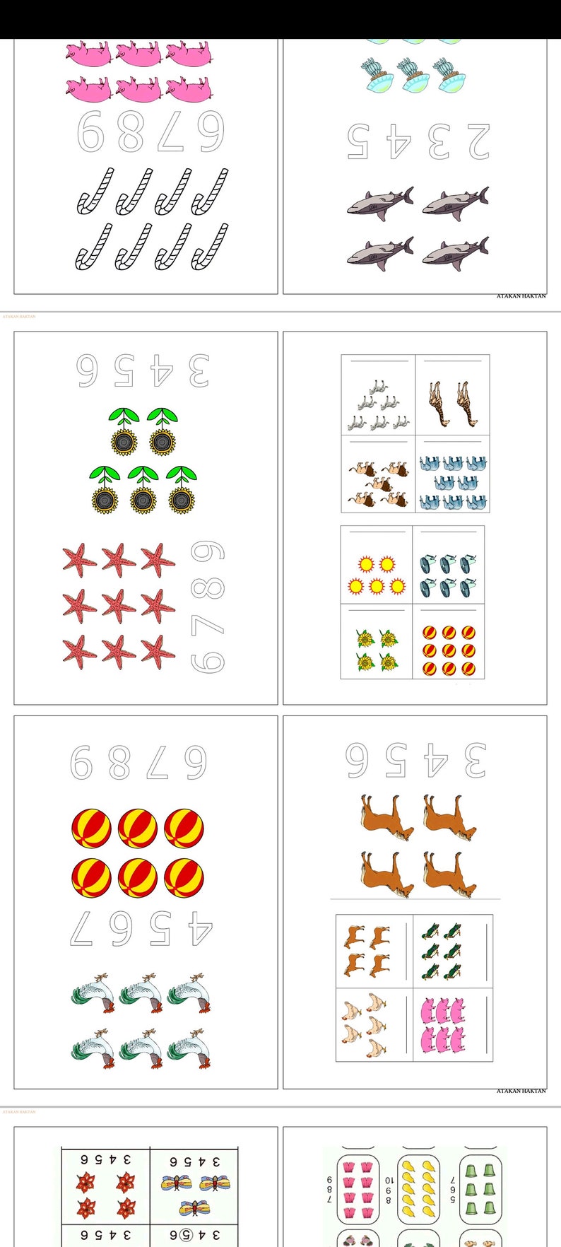 Counting Printable Objects, How Many There Are Worksheet, Kindergarten ...