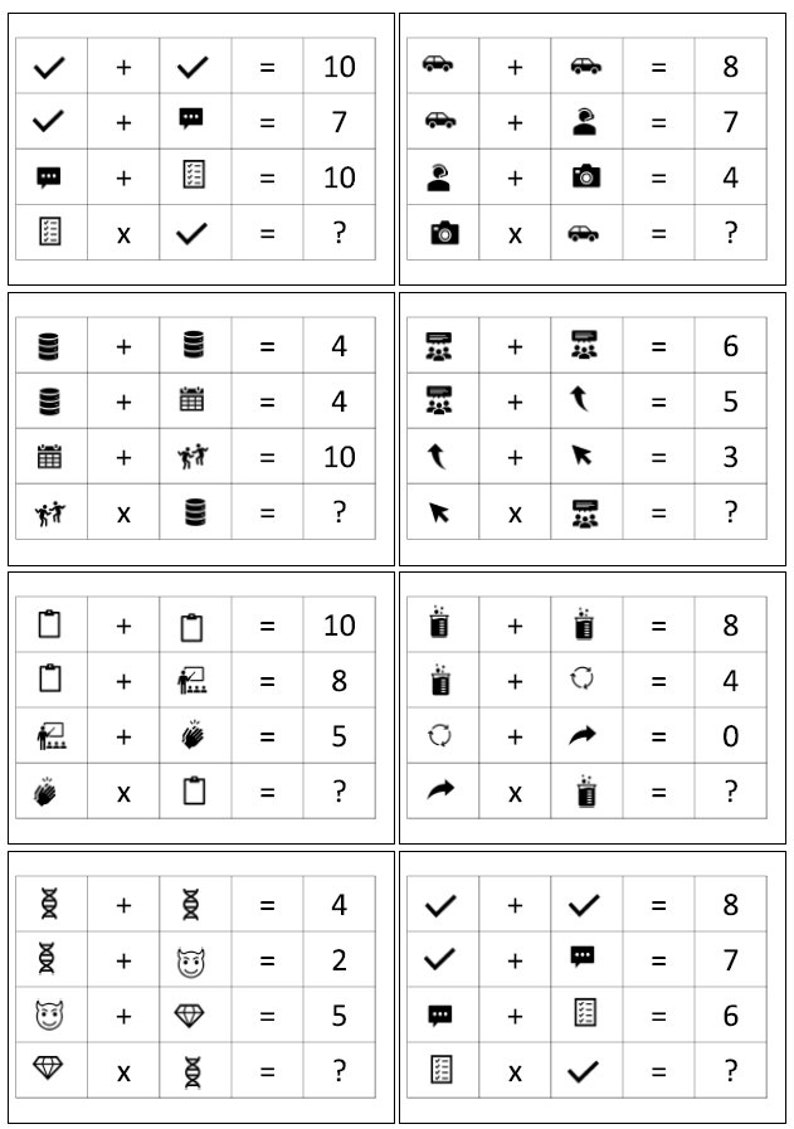 Emoji Number Addition and Multiplication Puzzles Printable Worksheets ...