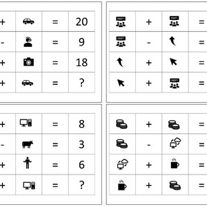 Emoji Number Addition and Subtraction Puzzles Printable Worksheets ...