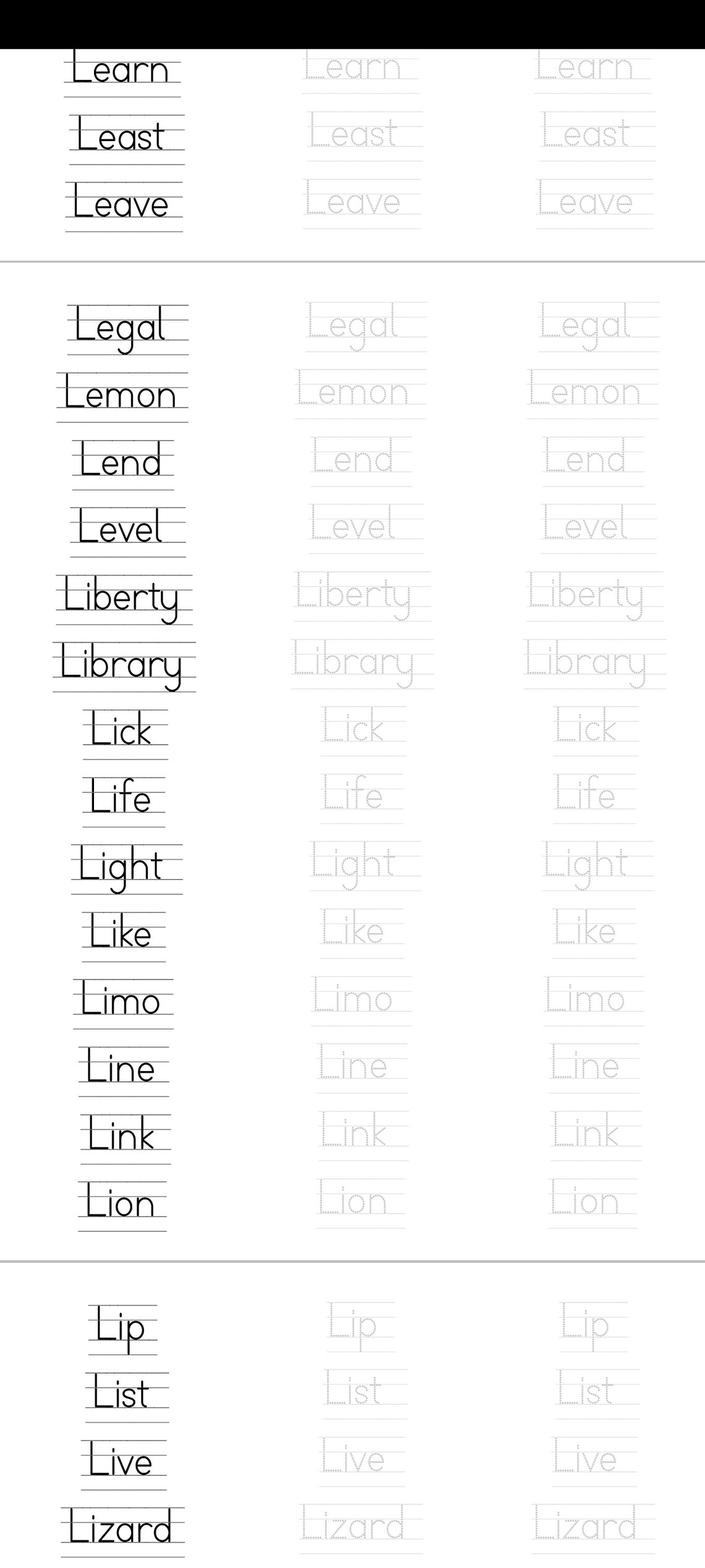 Trace the Words Printable Worksheet 1280 Words 92 Pages Alphabetical, A ...