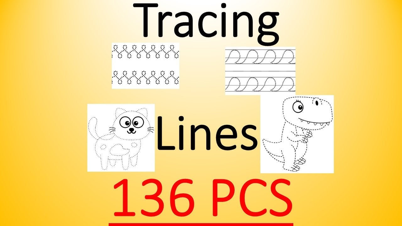 Tracing Lines Tracing Worksheet Printable Worksheet - Etsy