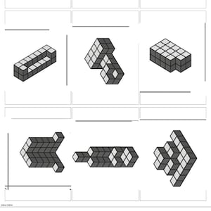 Cube Counting Worksheets Activities Printable, Preschool Kindergarten ...