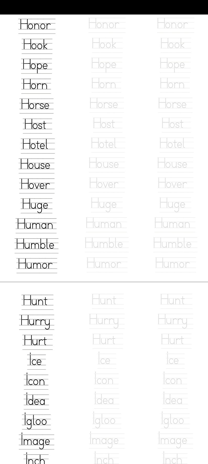 Trace the Words Printable Worksheet 1280 Words 92 Pages Alphabetical, A ...
