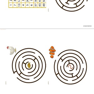 Maze Printable Easy Maze and Number Maze Worksheets Printable, Instant ...