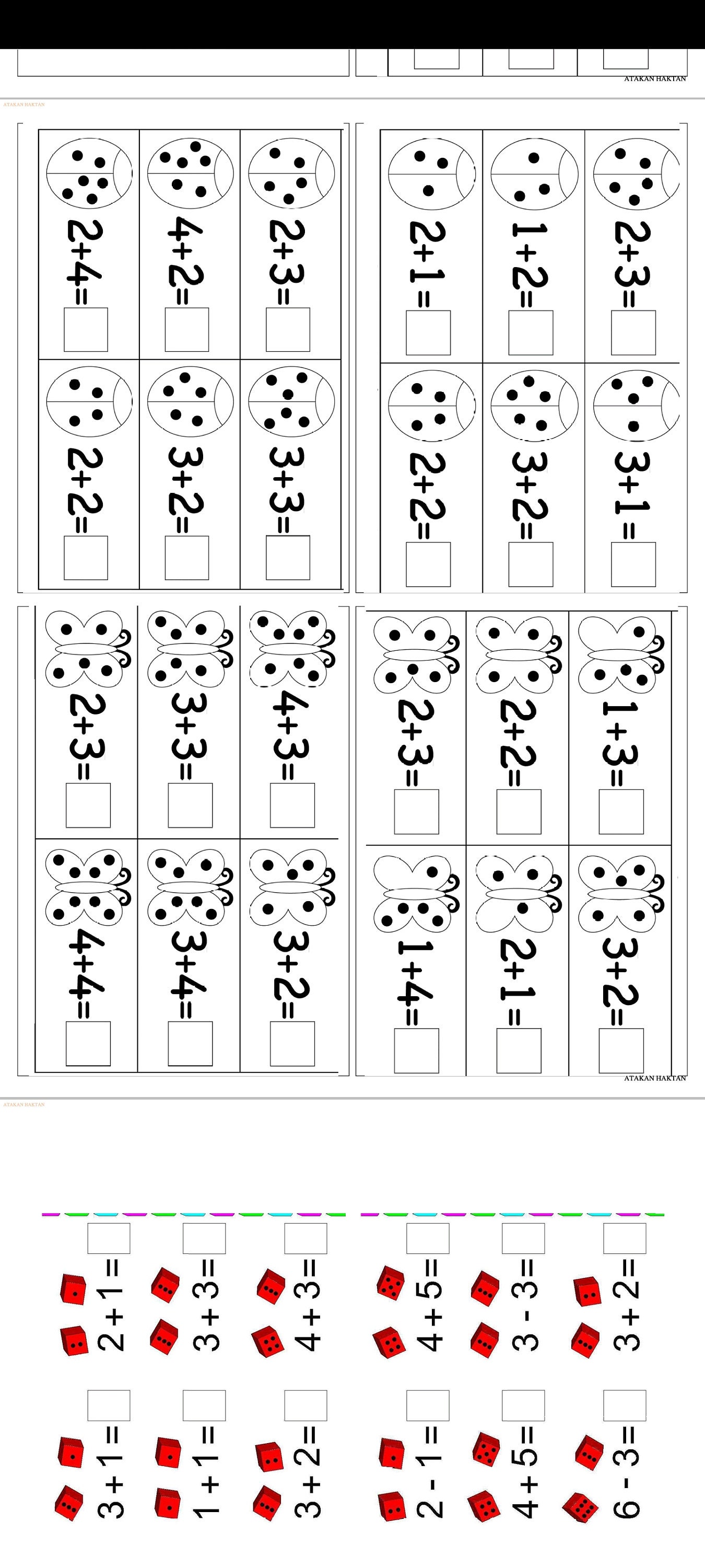 Addition and Subtraction Preschool Activities Worksheets Ptrintable ...