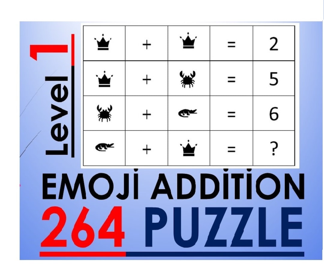 Emoji Number Addition Puzzles Printable Worksheets Kindergarten Instand ...