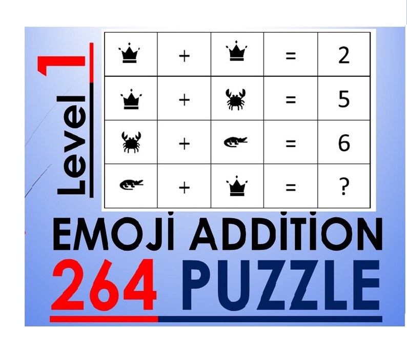 Emoji Number Addition Puzzles Printable Worksheets Kindergarten Instand ...