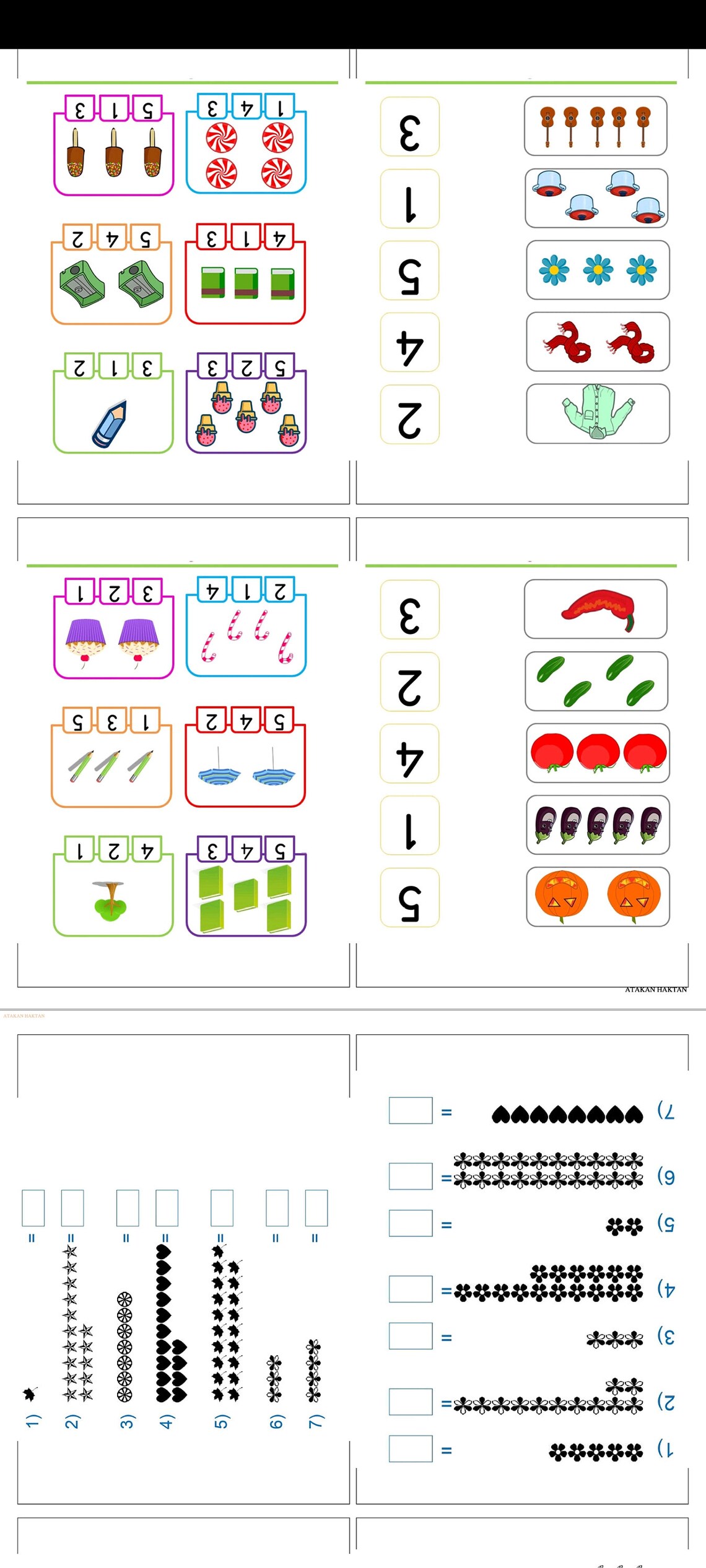 Counting Printable Objects, How Many There Are Worksheet, Kindergarten ...