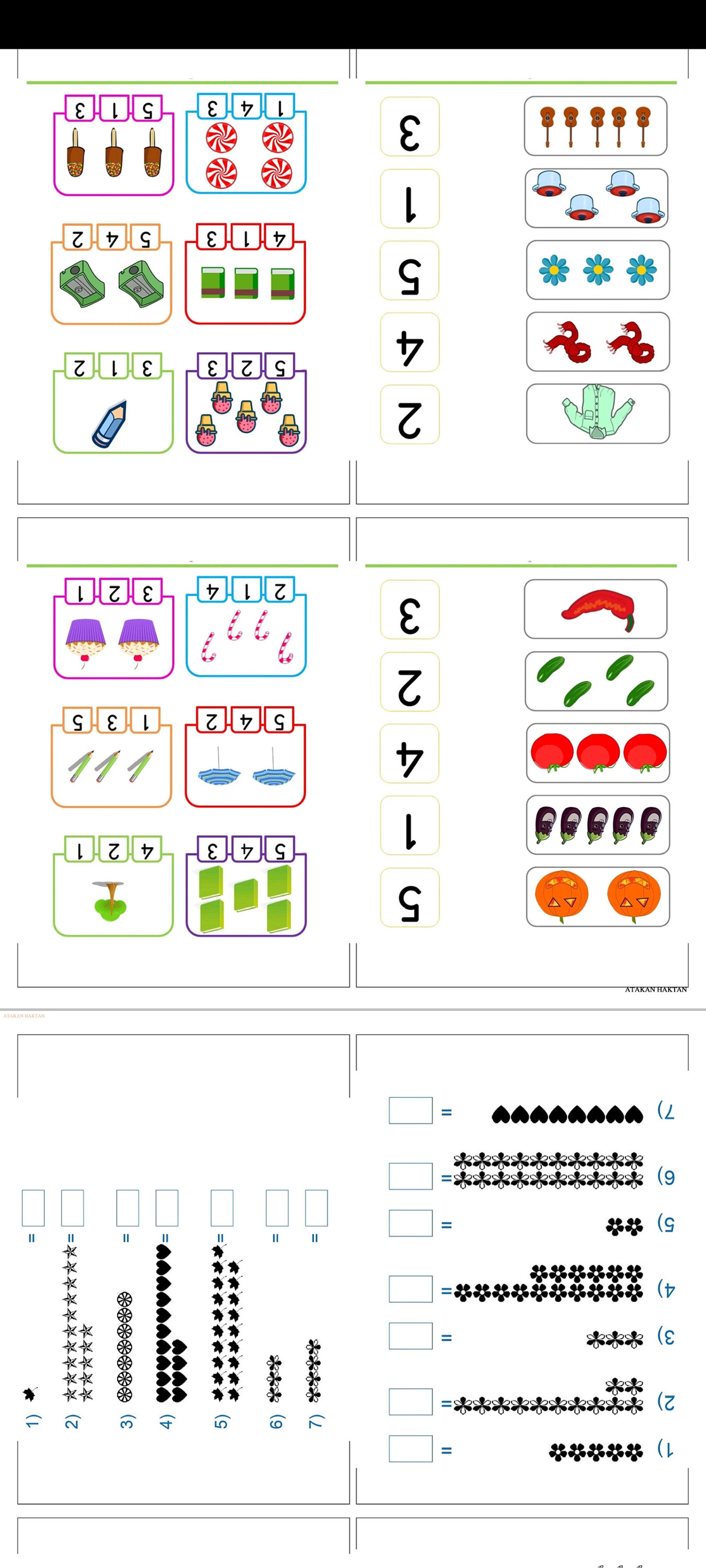 Counting Printable Objects, How Many There Are Worksheet, Kindergarten ...