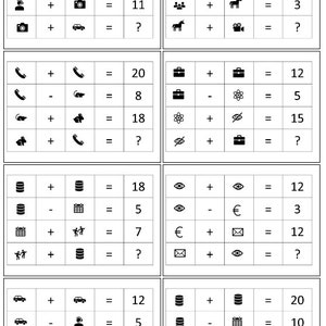 Emoji Number Addition and Subtraction Puzzles Printable Worksheets ...