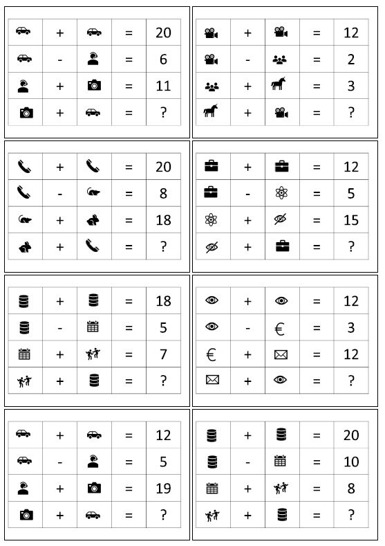 Emoji Number Addition and Subtraction Puzzles Printable Worksheets ...