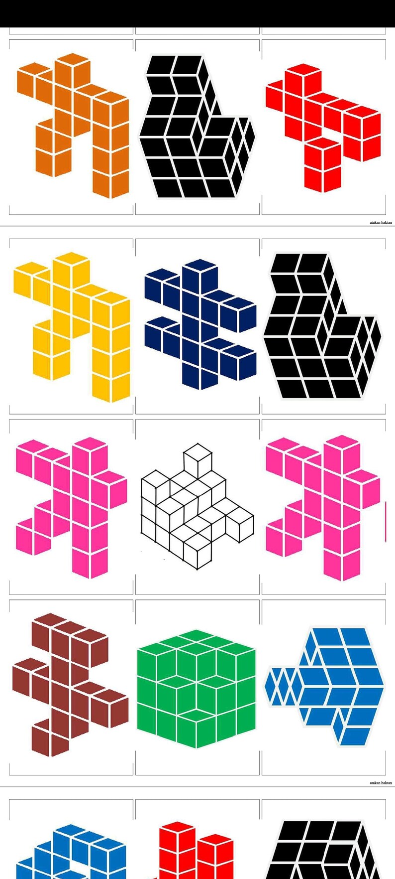 Cube Counting Worksheets Activities Printable, Preschool Kindergarten ...