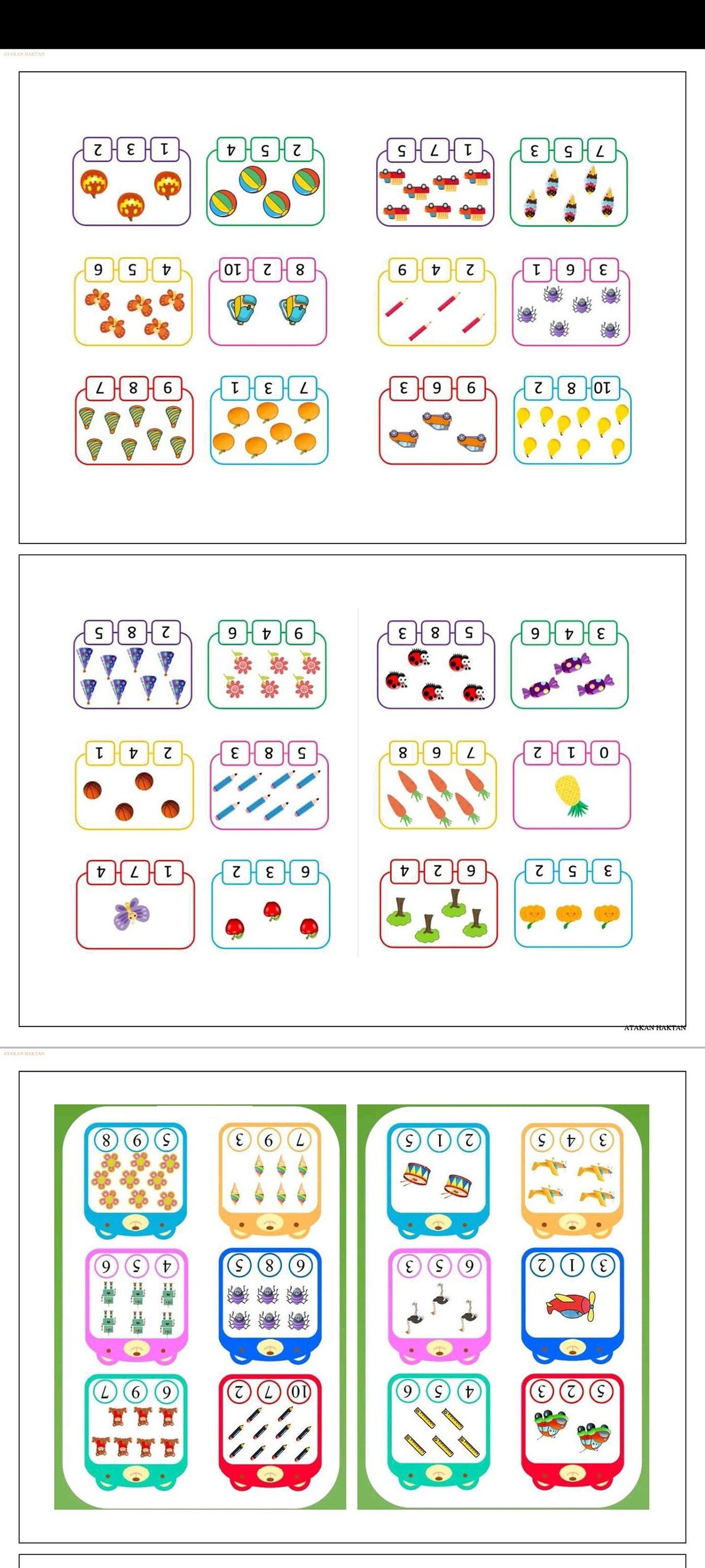 Counting Printable Objects, How Many There Are Worksheet, Kindergarten ...