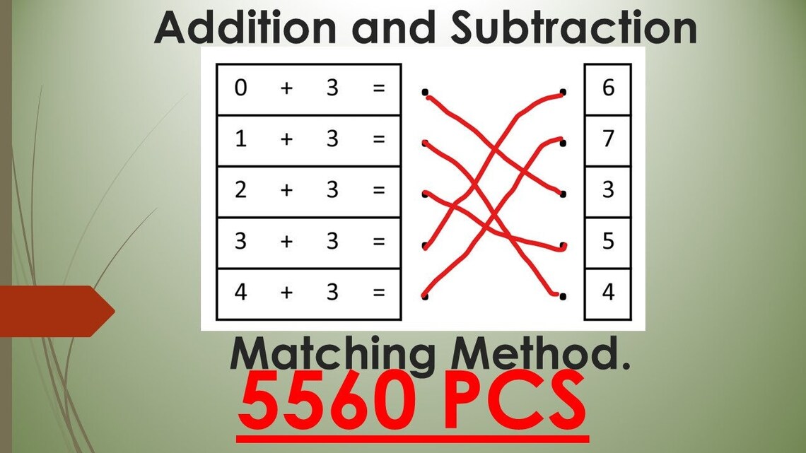 Learn 5560 Pcs Addition and Subtraction Activities With the Matching ...
