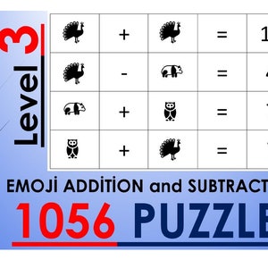 Emoji Number Addition and Subtraction Puzzles Printable Worksheets ...