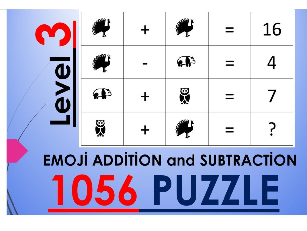 Emoji Number Addition and Subtraction Puzzles Printable Worksheets ...
