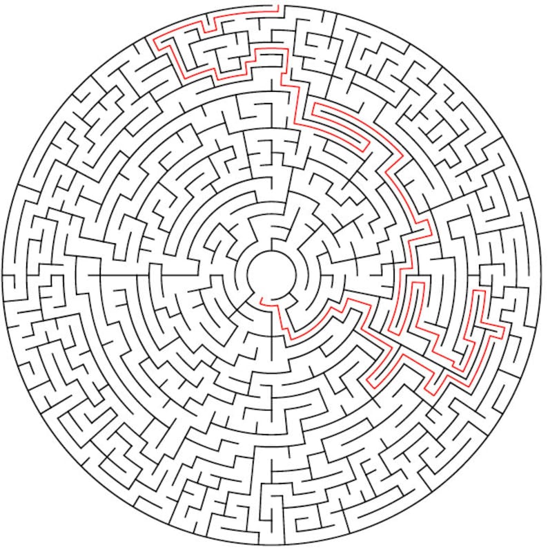 Maze Mazes MAZE PRİNTABLE for Adults Printable Puzzle Pages - Etsy