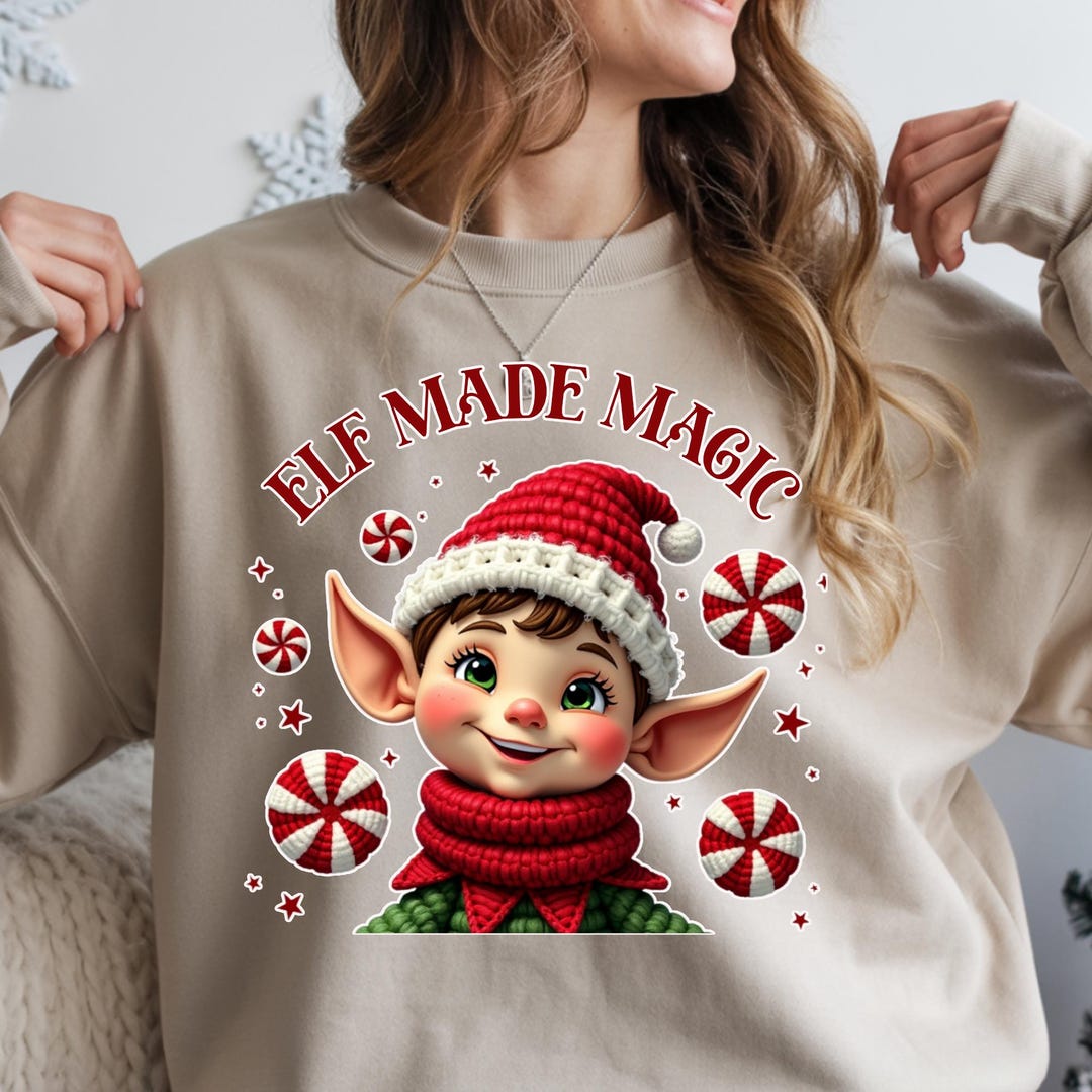 Crochet Png/ Christmas Elf Crochet Png/ Christmas Design/ Sublimation ...