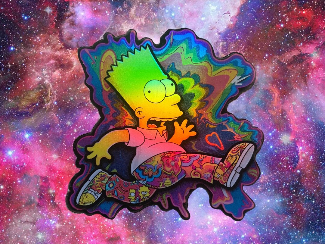 The Simpsons Inspired Holographic Trippy Sticker Laminated Waterproof ...