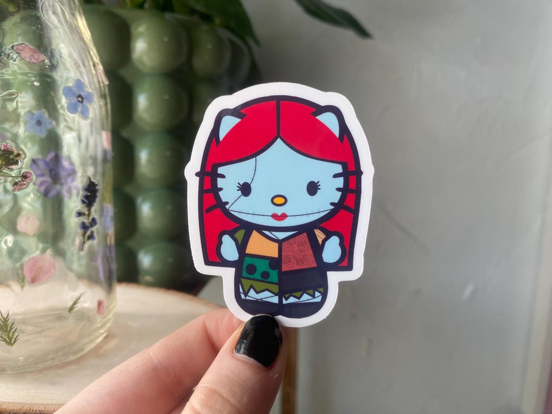 Hello Kitty Sally Nightmare Before Christmas Sticker Glossy Stickers - Etsy