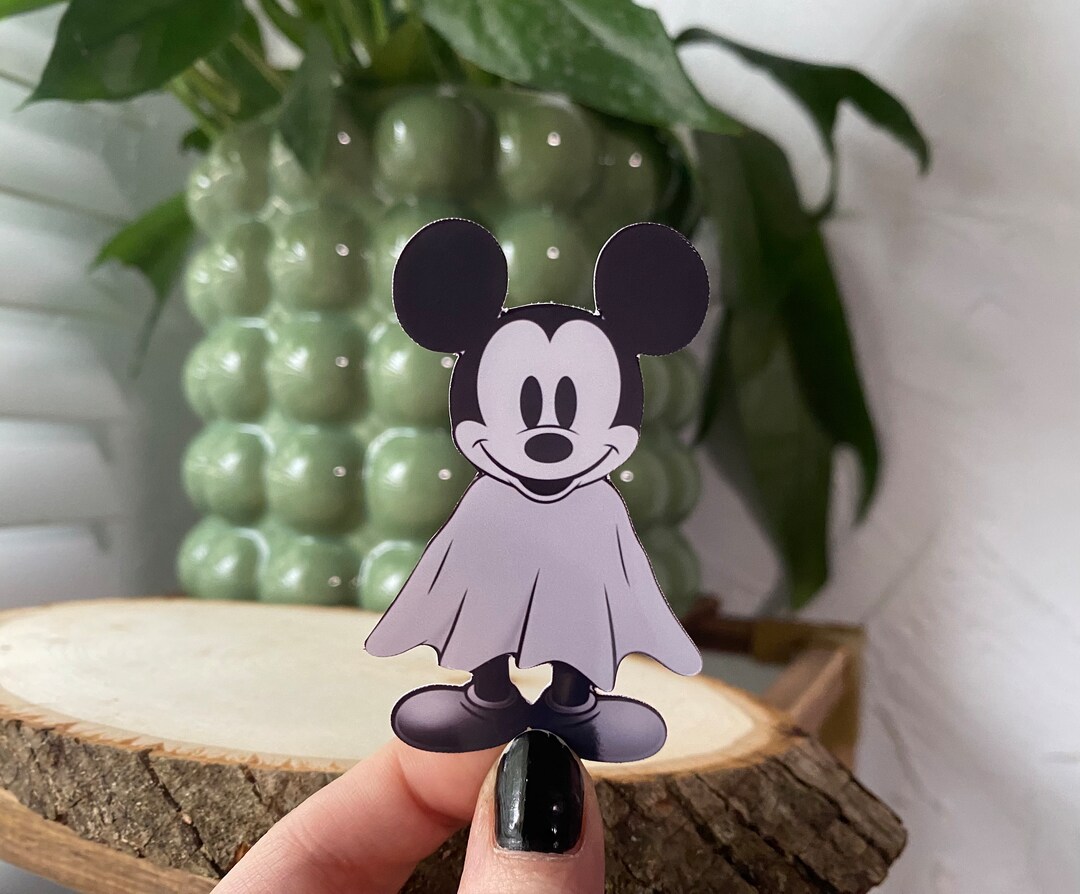 Mickey Mouse Spooky Ghost Sticker Glossy Waterproof - Etsy