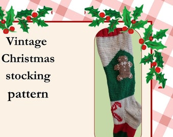 Vintage Christmas Stocking Pattern- Candle-knit Version - Etsy