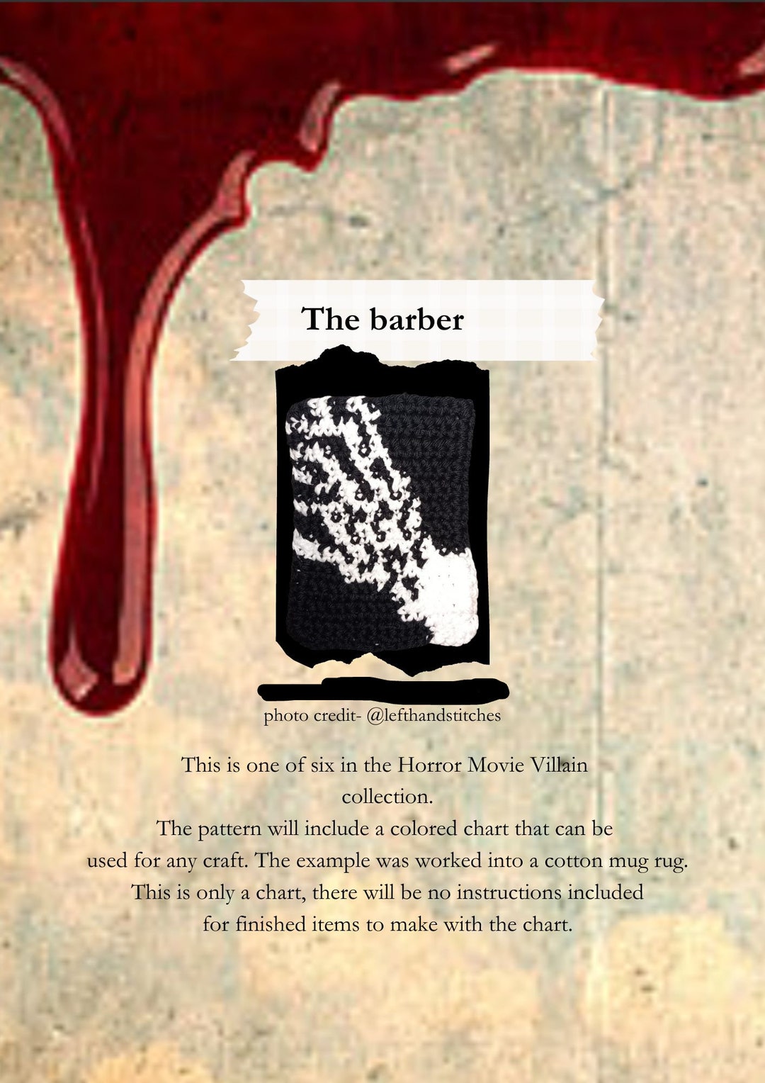 The Barber- Horror Movie Villain Chart, Knit, Crochet, Cross Stitch ...