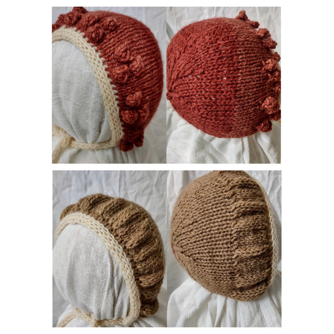 Knit Baby Bonnet Pattern, Baby Hats, Cute Baby Gifts to Make, New Baby ...