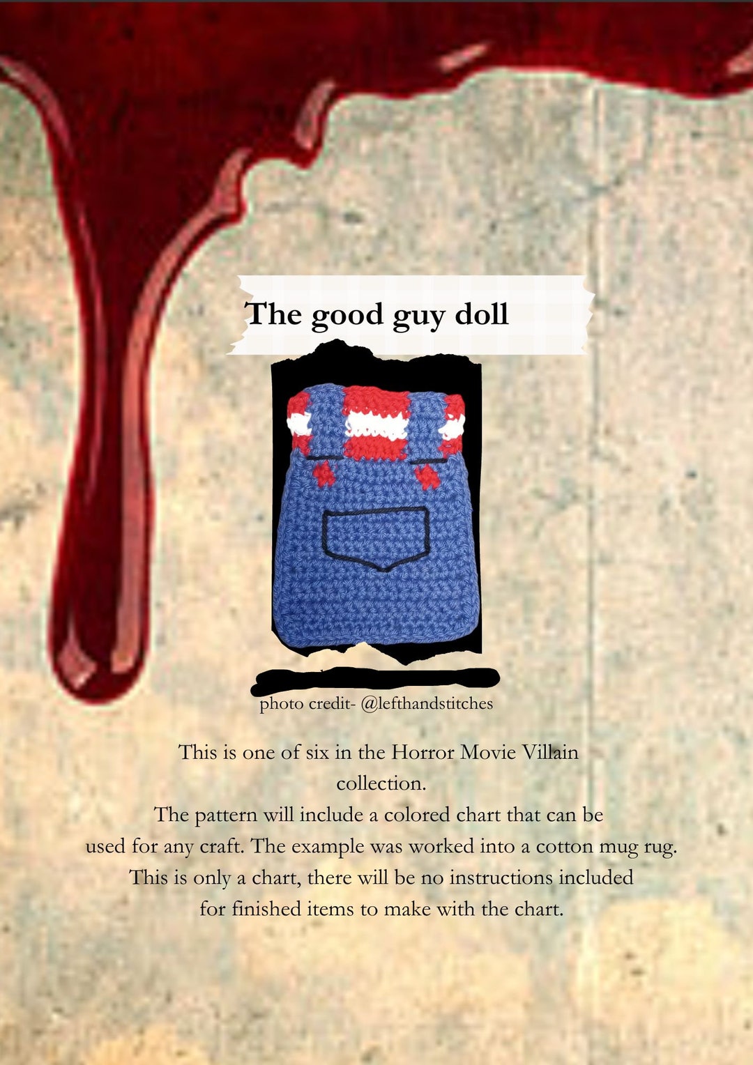 The Good Guy Doll- Horror Movie Villain Chart, Knit, Crochet, Cross ...
