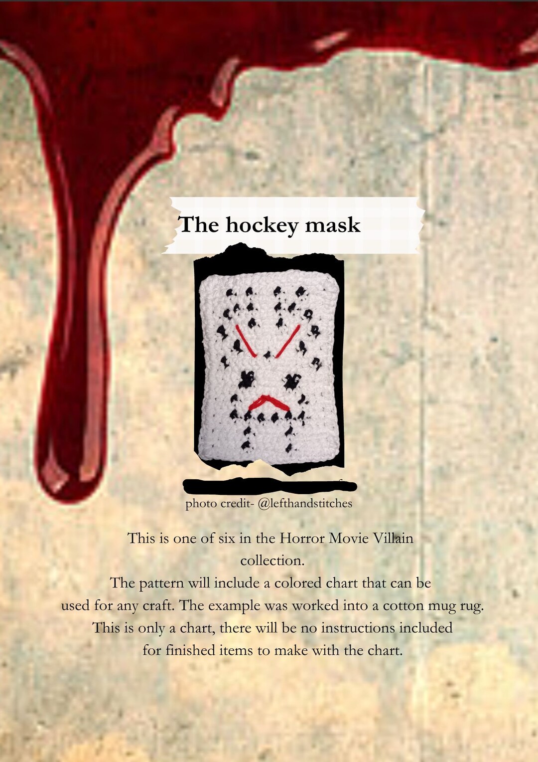 The Hockey Mask- Horror Movie Villain Chart, Knit, Crochet, Cross ...
