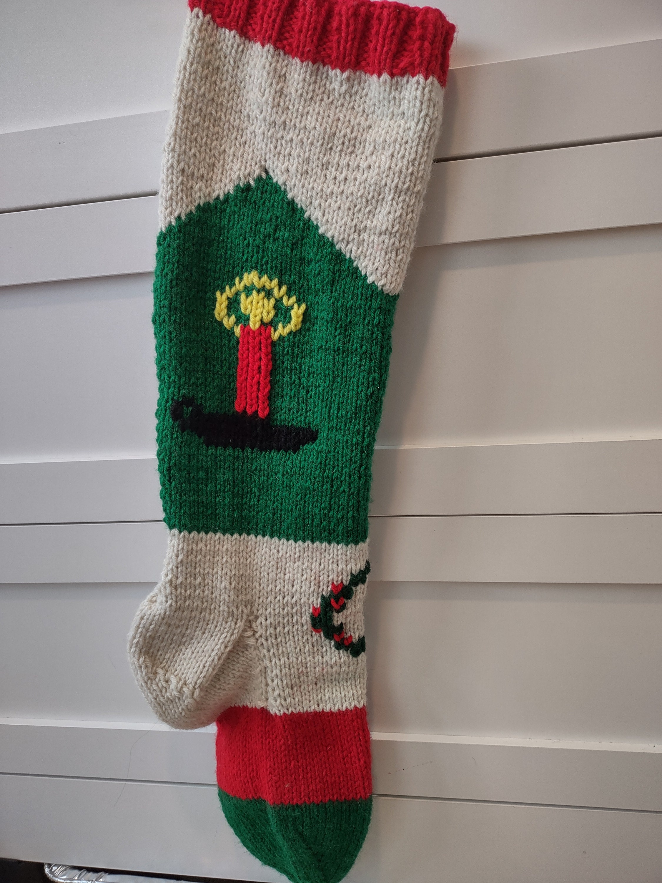 Vintage Christmas Stocking Pattern- Candle-knit Version - Etsy