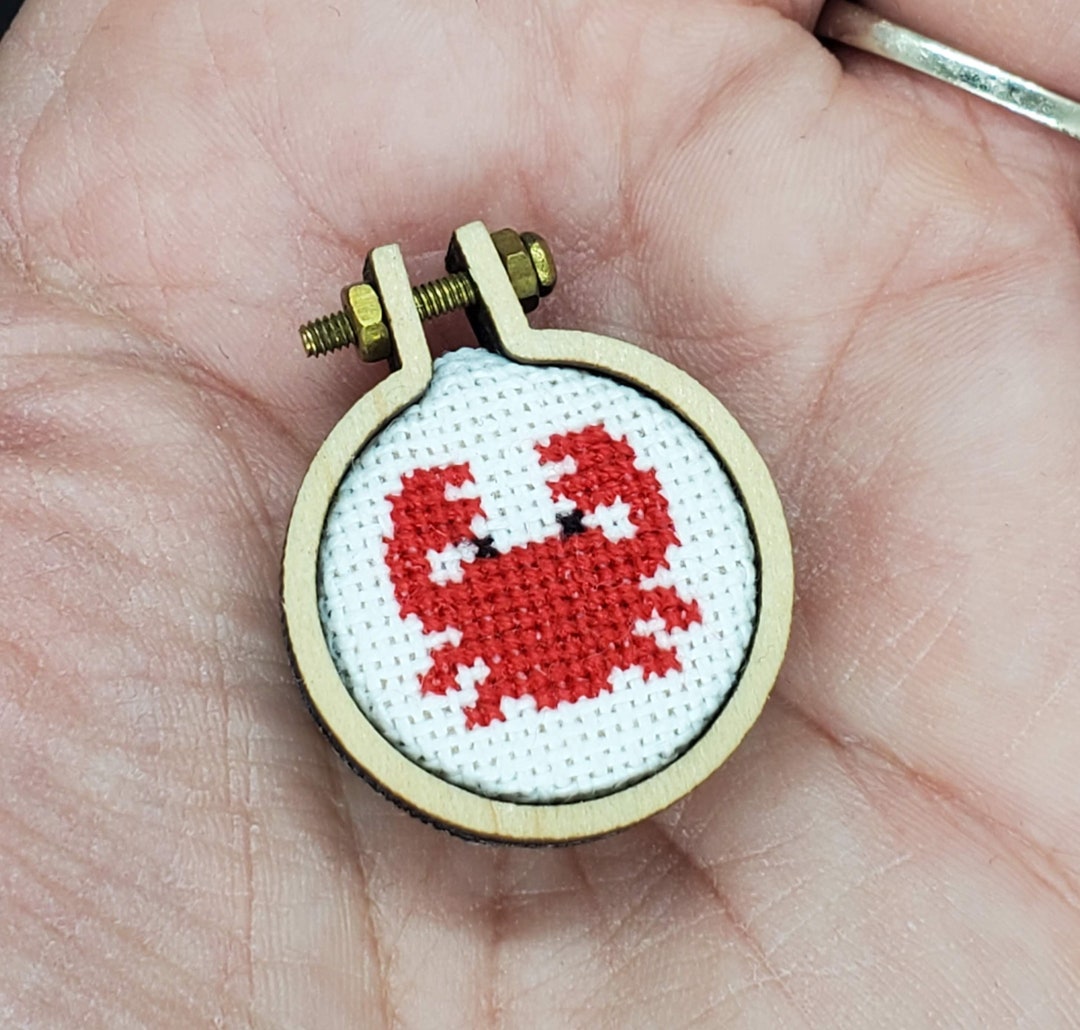 Crab Micro Cross Stitch - FINISHED PROJECT - Etsy
