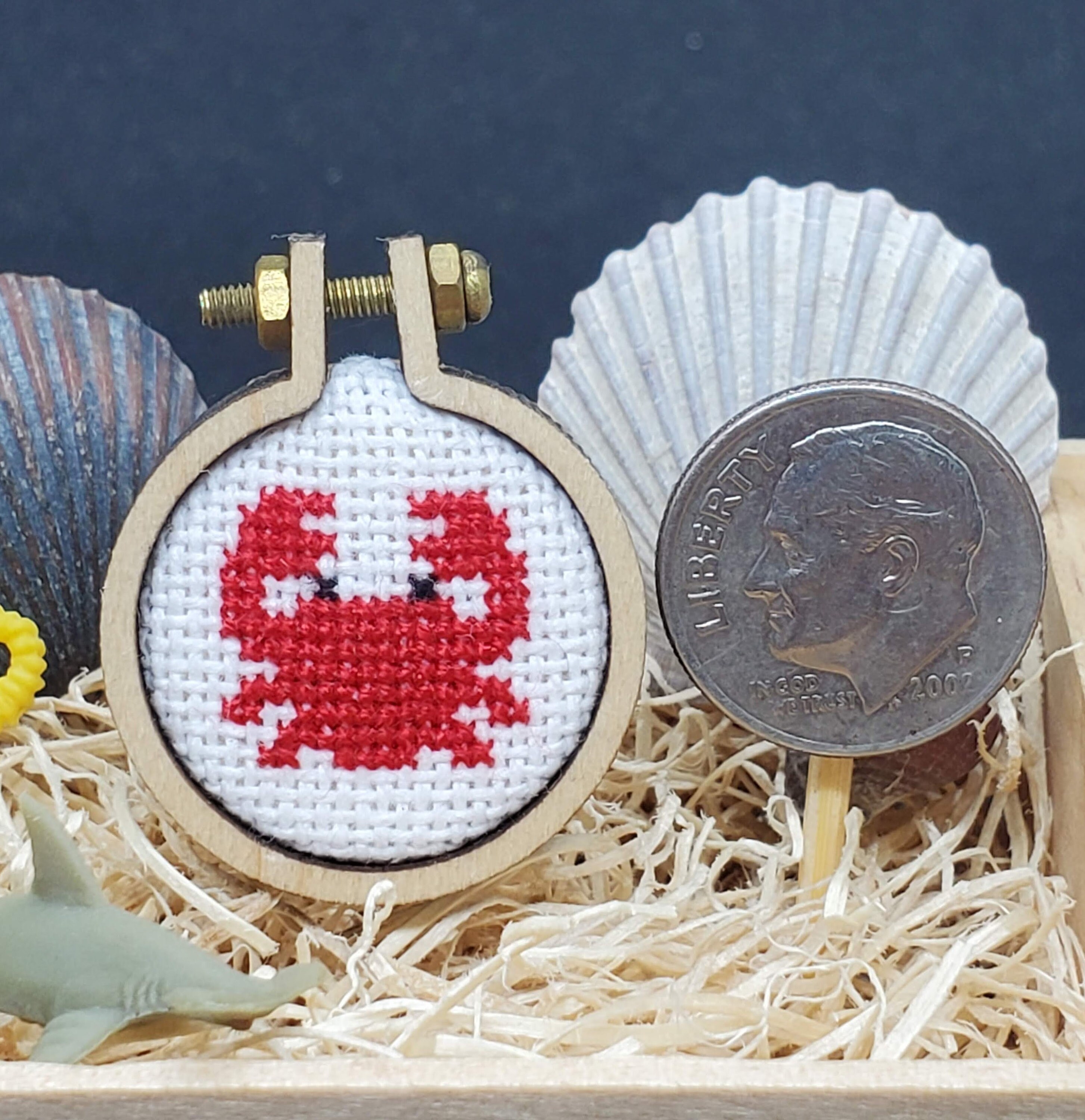Crab Micro Cross Stitch - FINISHED PROJECT - Etsy