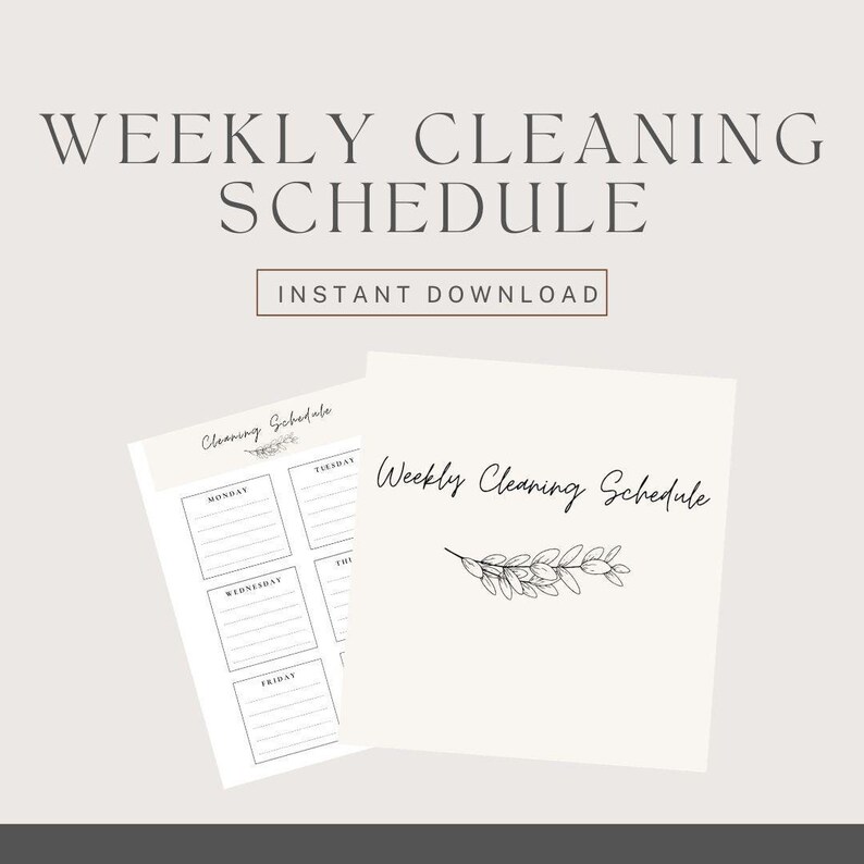 Weekly Cleaning Schedule - Etsy