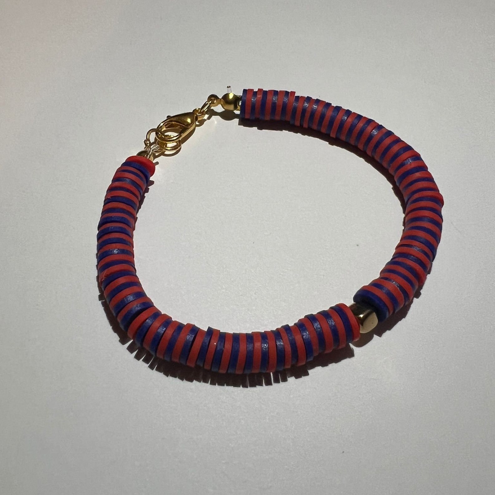 Blue and Red Clay Bead Bracelets - Etsy