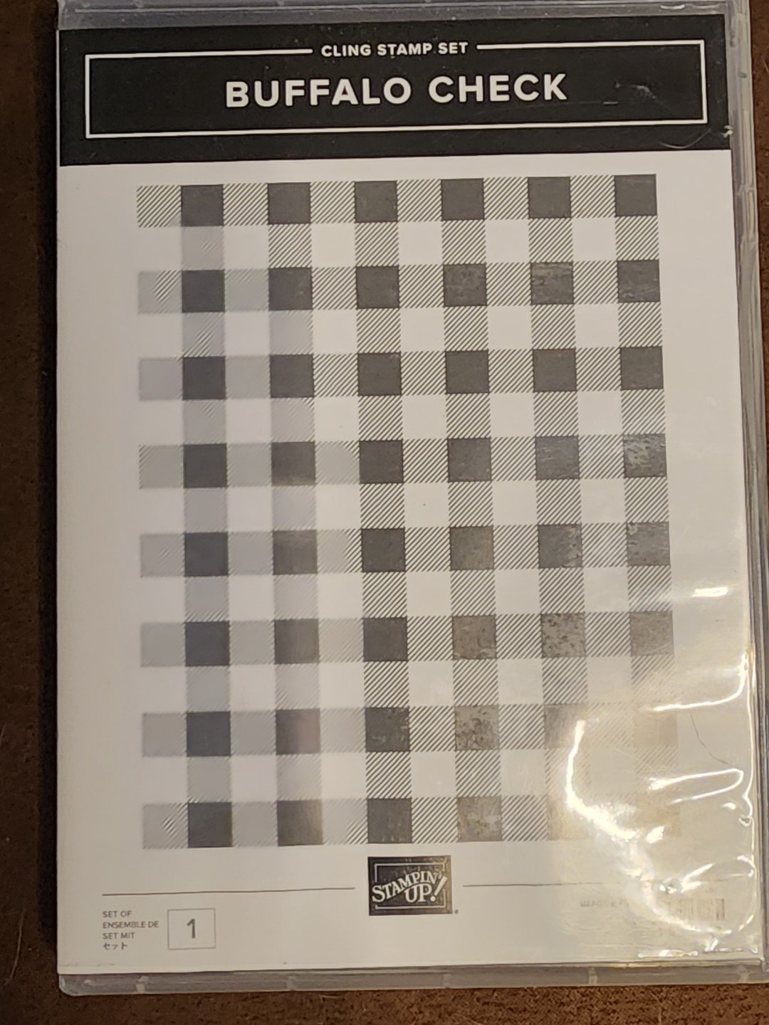 Stampin' Up buffalo Check Red Rubber Background Cling Stamp - Etsy