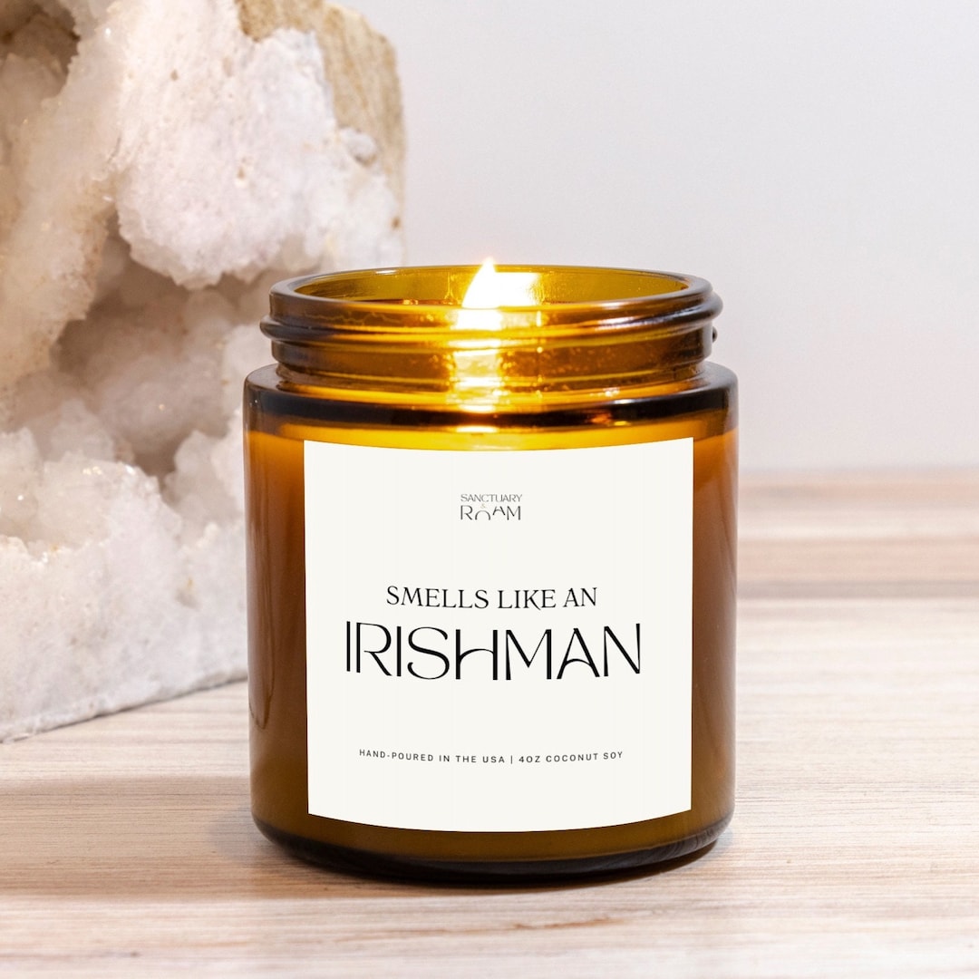 Smells Like an Irishman Candle | Sage & Cypress Scented, 4oz Amber Jar ...