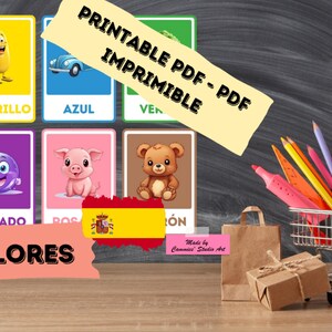 Printable Flashcards for Kids - the Colors in Spanish/los Colores [FREE ...