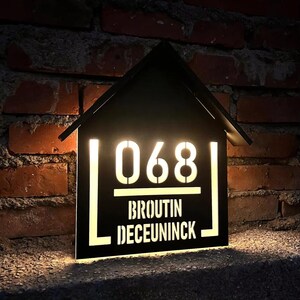 Customized Solar House Number Sign Outdoor House Numbers Plate ...