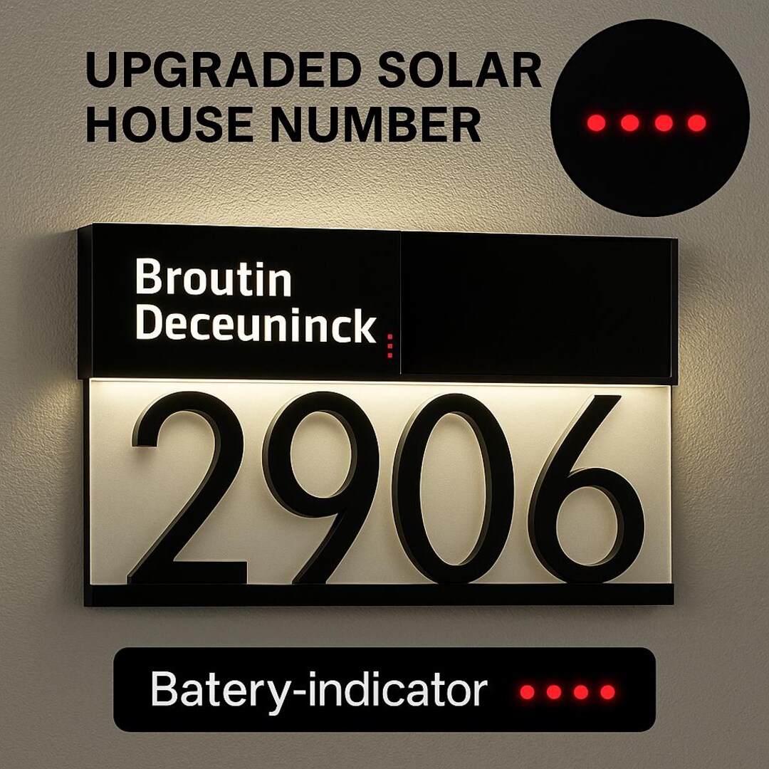 Personalized Solar House Number Sign Light Exteriorled Light House ...