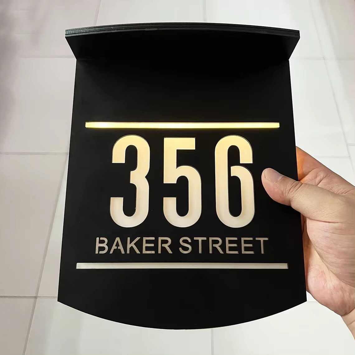 Customized Solar House Number Sign Outdoor House Numbers Plate ...
