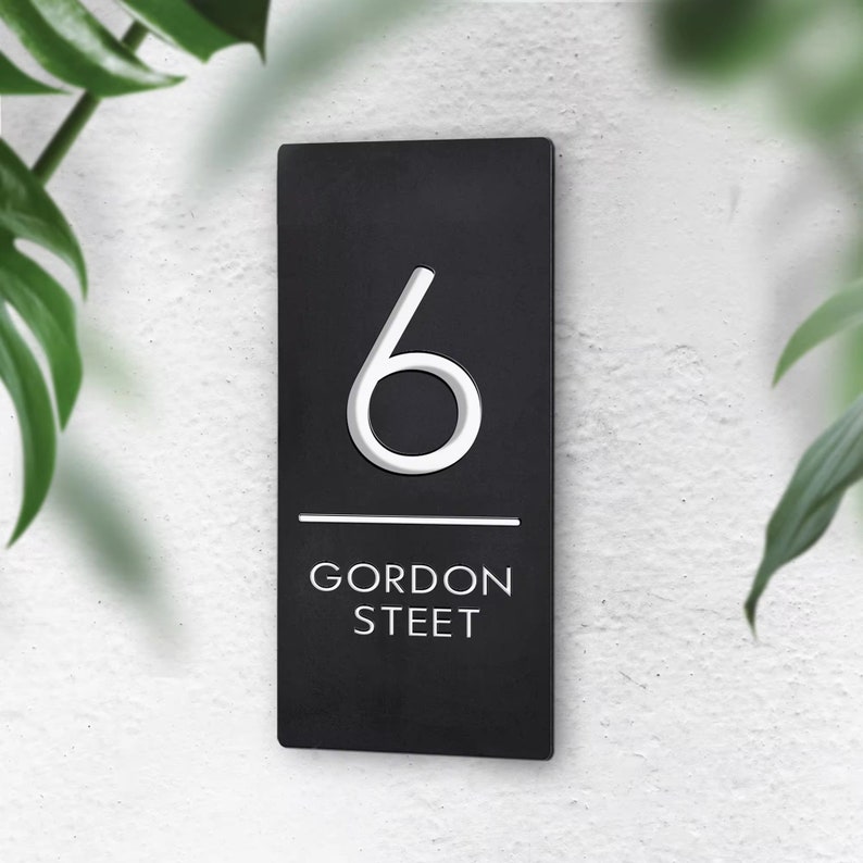 Customized Laser Cut House Number Plate Modern Residential Street ...