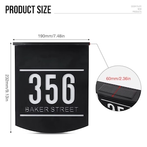 Customized Solar House Number Sign Outdoor House Numbers Plate ...