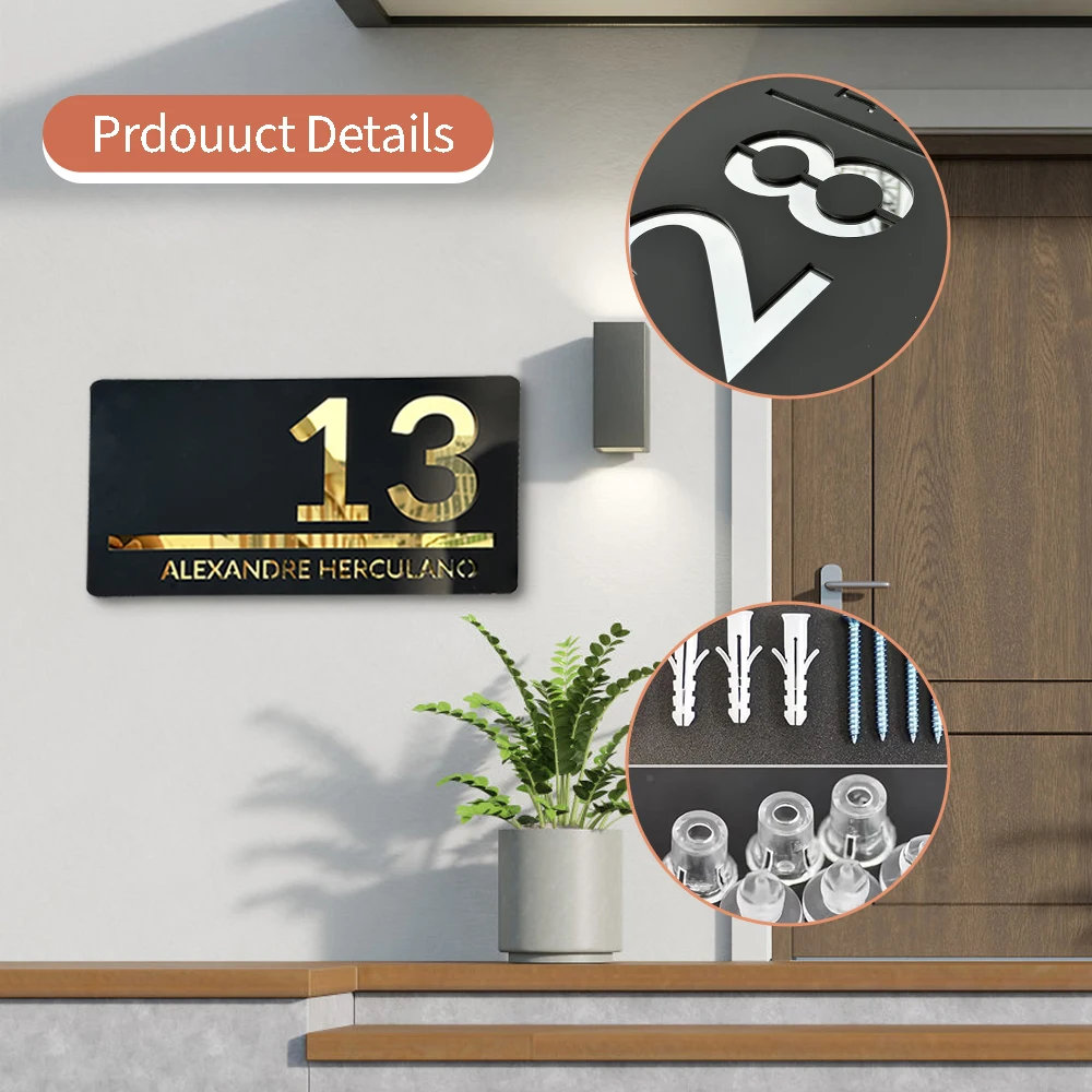 Customized House Number Sign Outdoor House Numbers Plate Personalized ...