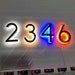 Metal 3D LED House Number Light Outdoor Stainless Steel Lighted Letter ...