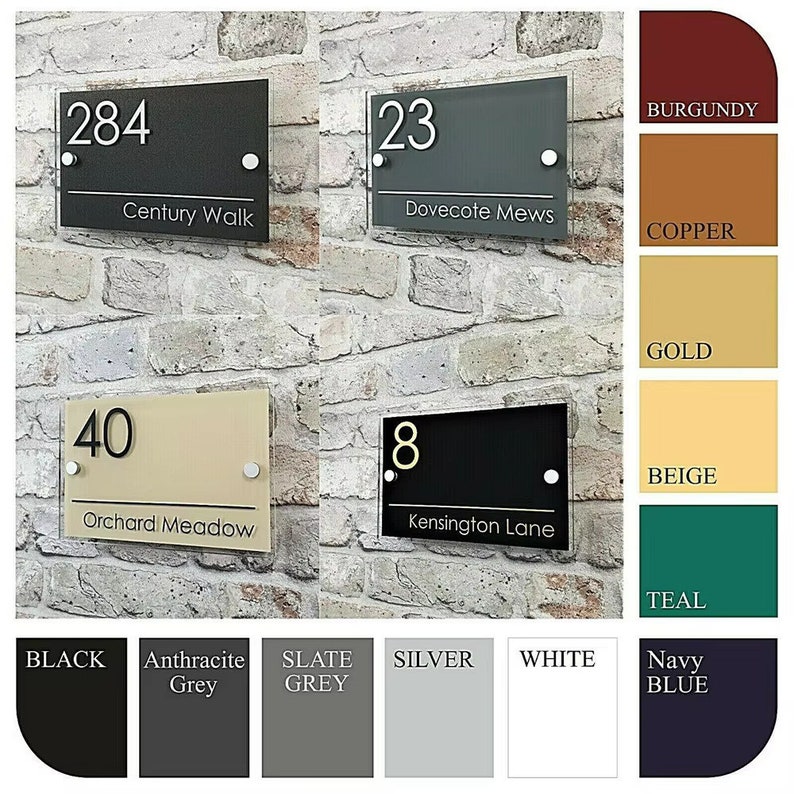 Customized House Number Sign Outdoor House Numbers Plate Personalized ...